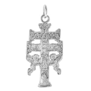 sterling silver carabaca cross pendant, 1 1/4 inch