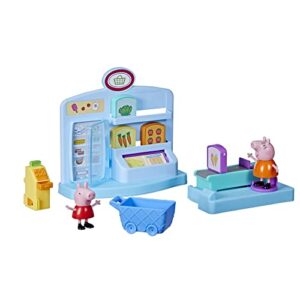 peppa pig peppa’s adventures peppa’s supermarket playset preschool toy: includes 2 figures and 8 themed accessories; for ages 3 and up