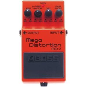 boss md-2 mega distortion; extreme, low-end distortion for modern metal and hard rock