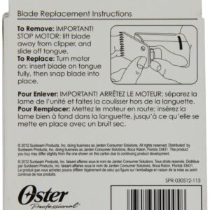 Oster Detachable Blade Size 0000 Fits Classic 76, Octane, Model One, Model 10 Clippers, 0.25 mm