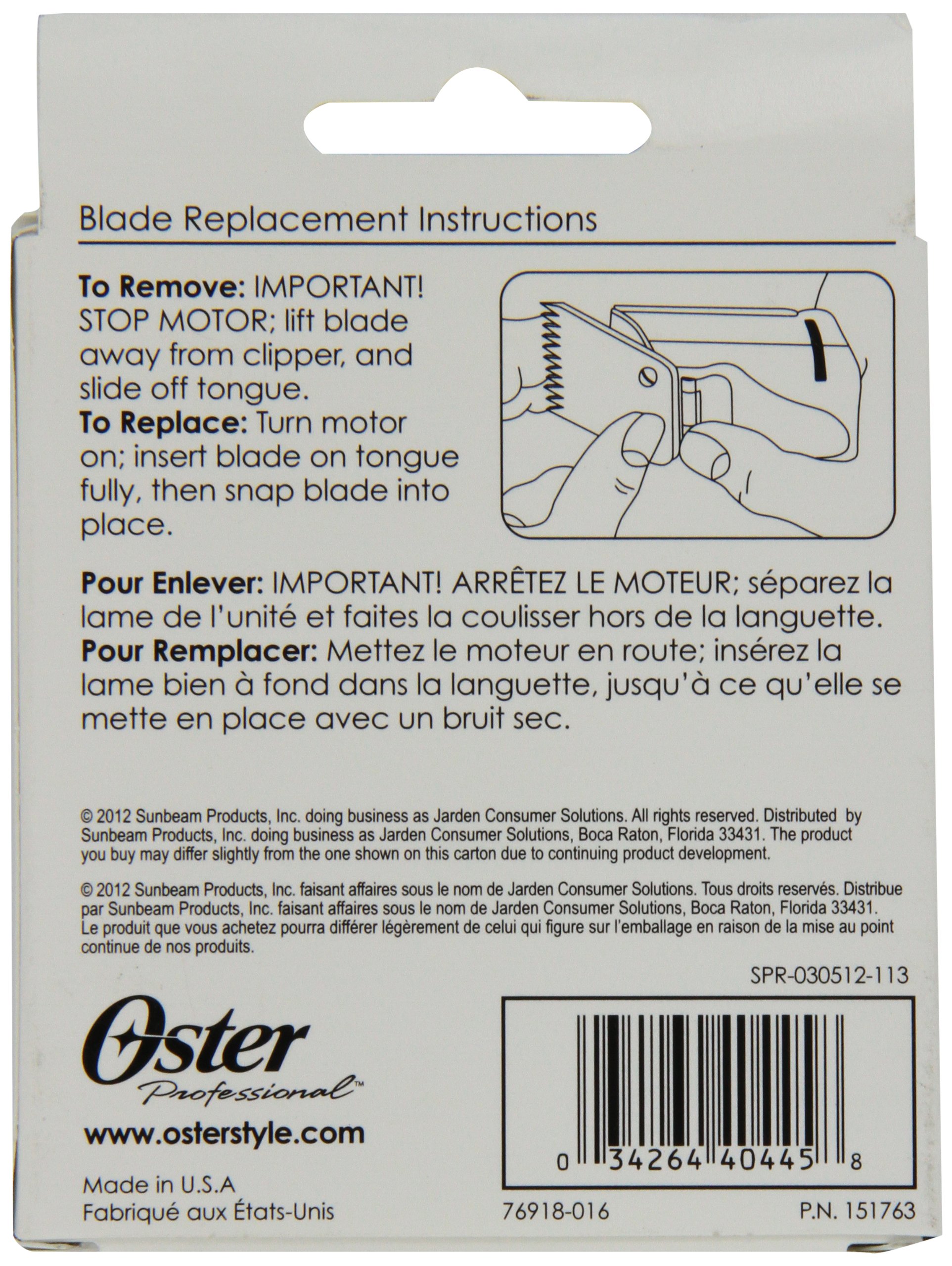 Oster Detachable Blade Size 0000 Fits Classic 76, Octane, Model One, Model 10 Clippers, 0.25 mm