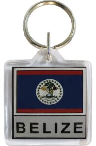 flagline belize - country lucite key ring