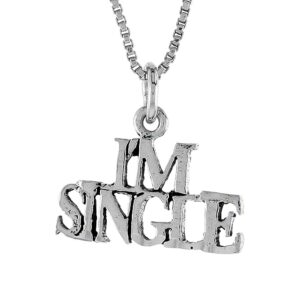 sterling silver i'm single word necklace on an 18 inch box chain