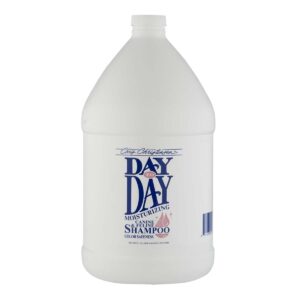 chris christensen day to day ultra concentrated dog shampoo, makes up to 8 bottles, groom like a professional, moisturizing, all coat types, for daily use, made in usa, 1 gallon