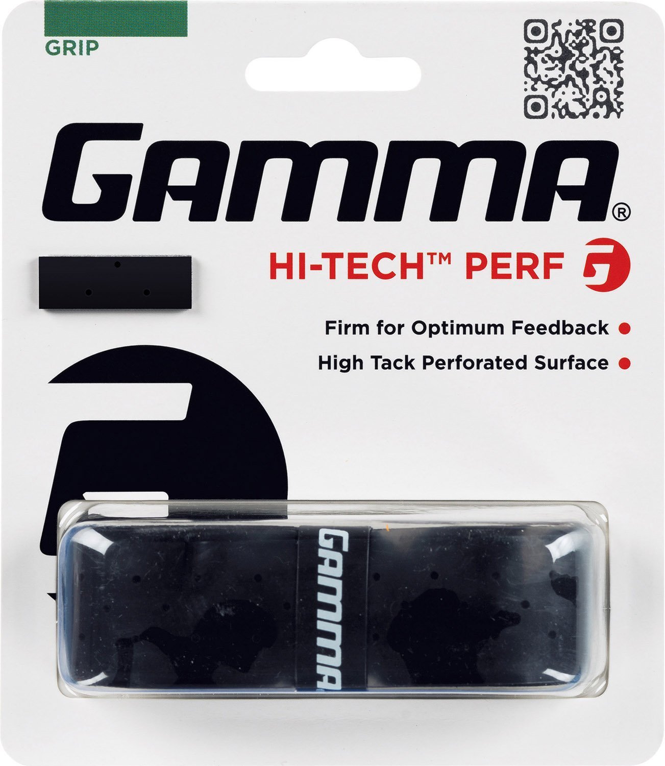 Gamma Hi-Tech Perforated Replacement Grip, Black