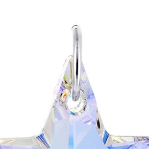 Gem Avenue Star Shape Clear AB Austrian Crystal 925 Sterling Silver Charm Pendant for Women