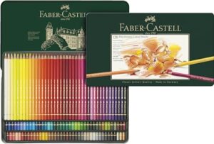 faber-castell polychromos artists' color pencils - tin of 120 colors - premium quality artist pencils