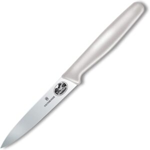 victorinox paring, 4" spear point, large white polypropylene handle