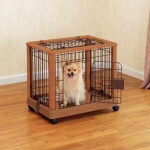 Richell Wood Mobile Pet Pen 640, Autumn Matte Finish