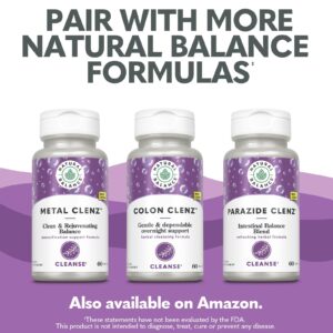 Natural Balance Colon Clenz | Herbal Colon Cleanse, Detox Cleanse, and Digestive Health Supplement - Gentle and Dependable Overnight Formula - 60-Day Guarantee (60 Servings, 60 VegCaps)