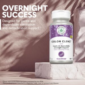 Natural Balance Colon Clenz | Herbal Colon Cleanse, Detox Cleanse, and Digestive Health Supplement - Gentle and Dependable Overnight Formula - 60-Day Guarantee (60 Servings, 60 VegCaps)