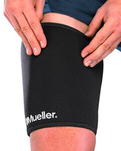 mueller thigh sleeve, for men and women, black, large