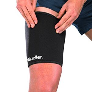 MUELLER Thigh Sleeve, For Men and Women, Black, Large