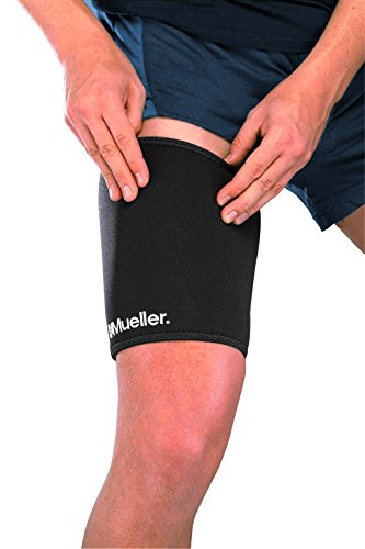 MUELLER Thigh Sleeve, For Men and Women, Black, Large