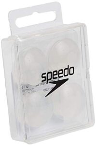 speedo unisex swim training silicone ear plugs , white, 2 pair (pack of 1)