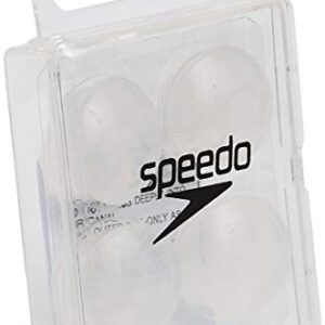 Speedo Unisex Swim Training Silicone Ear Plugs , White, 2 Pair (Pack of 1)