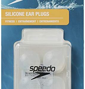 Speedo Unisex Swim Training Silicone Ear Plugs , White, 2 Pair (Pack of 1)