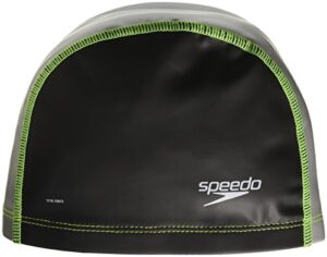 speedo unisex-adult swim cap stretch fit,black/silver,large/x-large