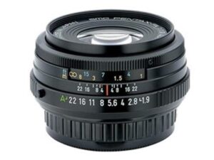 pentax smcp-fa 43mm f/1.9 limited lens with case and hood (black)