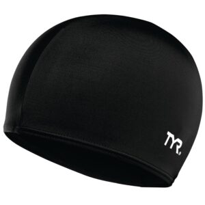 tyr mens all-season swim cap, black, one size us