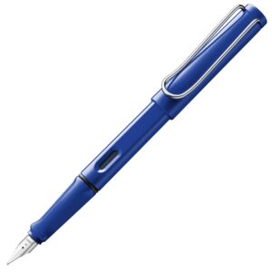 lamy safari blue - fountain pen with ergonomic grip & polished steel nib in size b - ideal for any writing & calligraphy - including lamy t 10 blue cartridge - right-handed