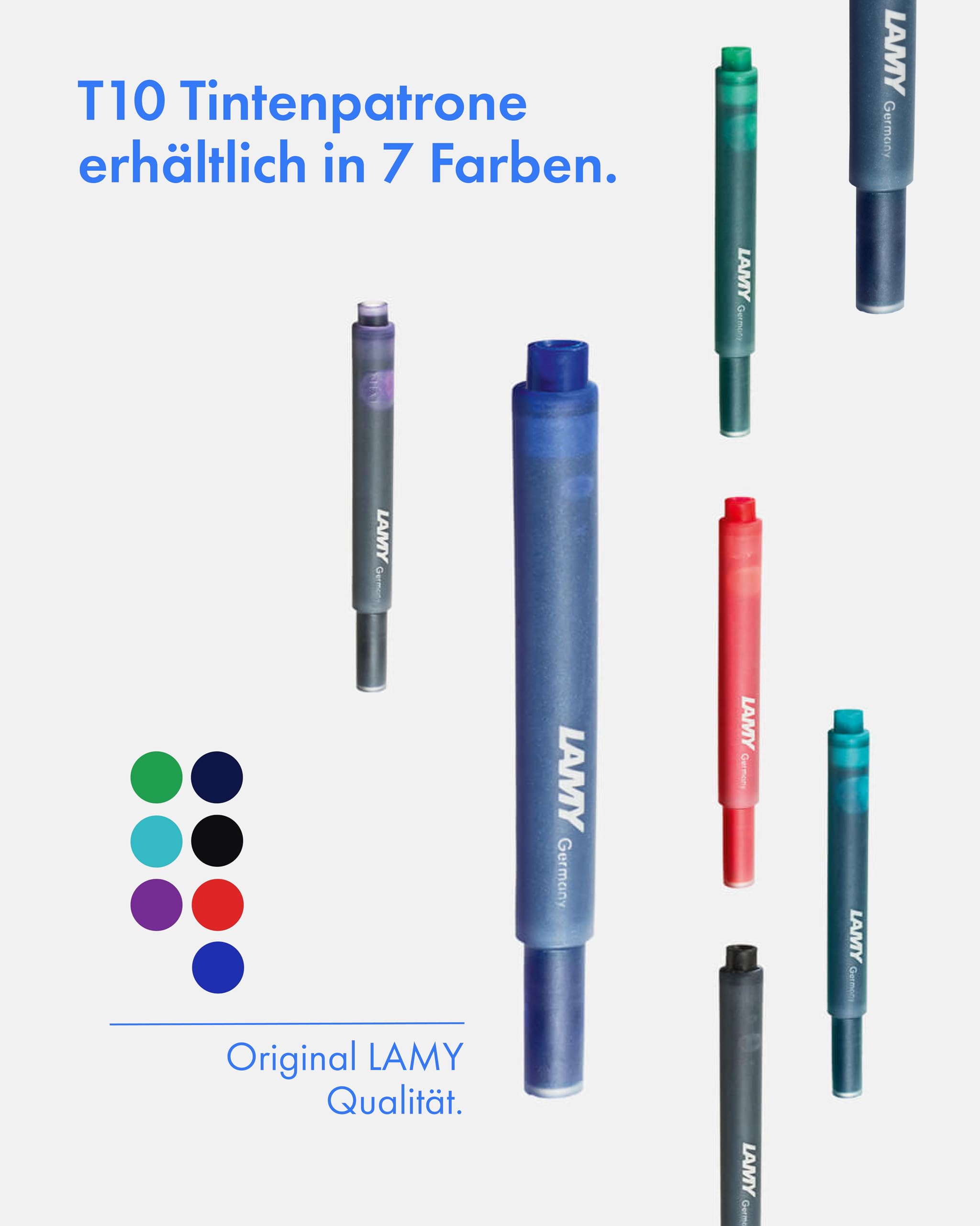 LAMY T10 Fountain Pen Ink Refills. Blue/Black Box