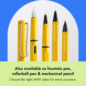 Lamy safari yellow - Ballpoint Pen with ergonomic grip & line width M - for pleasant long writing - made of robust ASA plastic – including large capacity refill M 16 in blue