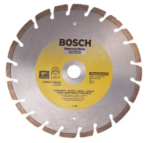 bosch db961 premium plus 9-inch dry cutting laser fusion segmented diamond saw blade with 7/8-inch arbor for reinforced concrete