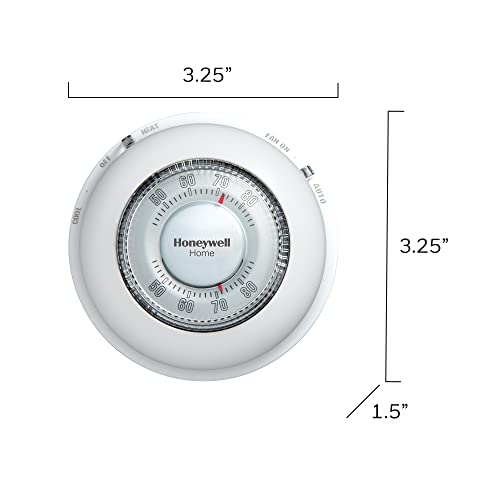 Honeywell Home CT87N1001 The Round Non-Programmable Manual Thermostat, Large, White