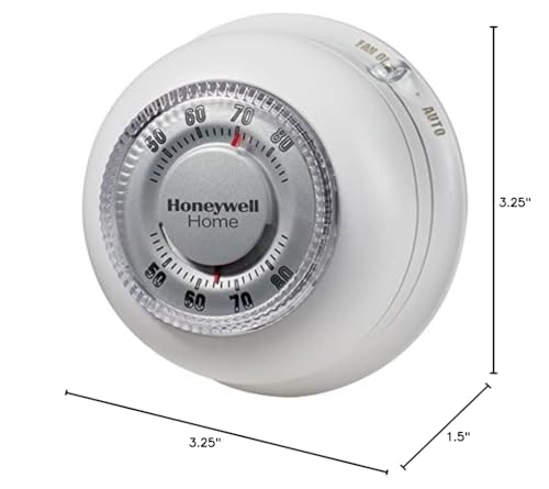 Honeywell Home CT87N1001 The Round Non-Programmable Manual Thermostat, Large, White