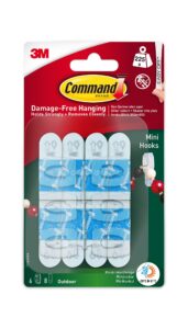 command 17006h outdoor mini hooks with adhesive strips- outdoor small comand hooks for hanging decorations and other light items damage free