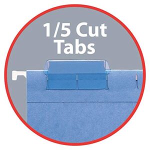 Smead Hanging Pocket with Full-Height Gusset, 3” Expansion, 1/5-Cut Adjustable Tab, Legal Size, Sky Blue, 25 per Box (64370)