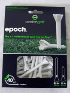 evolve golf epoch 40 pack tees 30@ 3 1/4 10@ 1 1/2