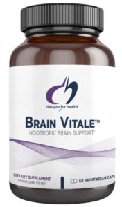 designs for health brain vitale with cognizin citicoline - 'nootropic' supplement to help support cognition, mood + memory with gpc choline, ginkgo + acetyl l carnitine hcl (60 capsules)