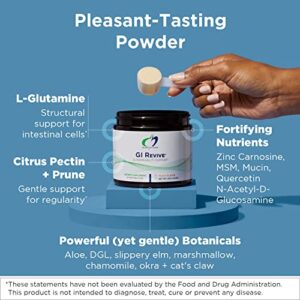 Designs for Health GI Revive Gut Health Powder - L Glutamine & Citrus Pectin for Digestive Health + Slippery Elm, Marshmallow Root & Cat's Claw for Healthy Intestinal Function (28 Servings)