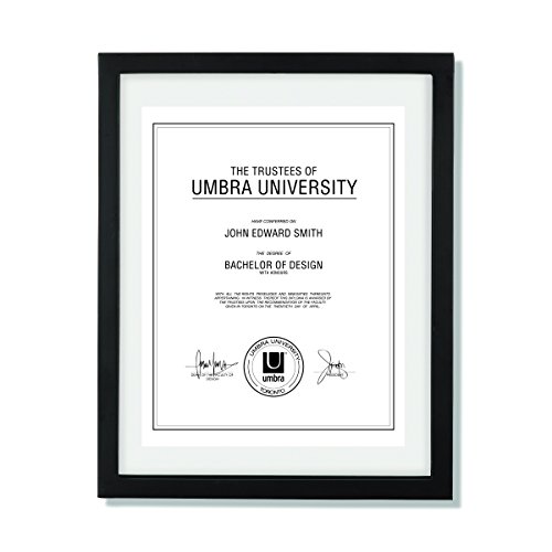 Umbra 316280-040 Floating Frame for Displaying Documents, Diploma, Certificate, Photo or Artwork, 11 x 14 8-1/2 x 11, Black