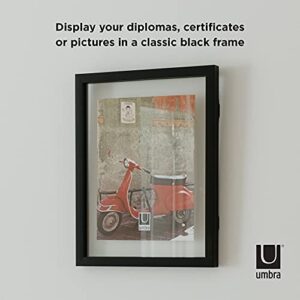 Umbra 316280-040 Floating Frame for Displaying Documents, Diploma, Certificate, Photo or Artwork, 11 x 14 8-1/2 x 11, Black