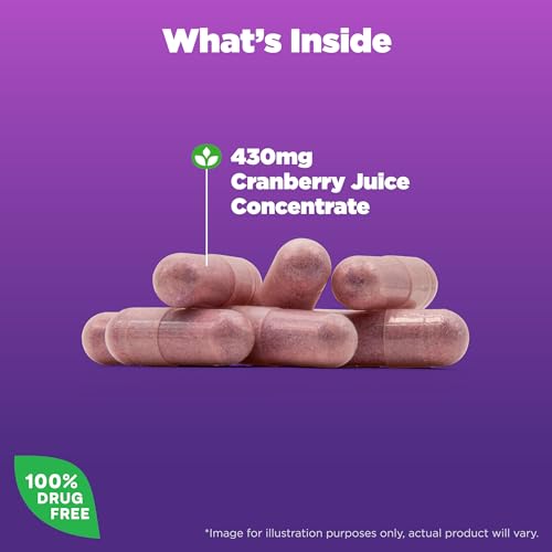 Natrol Cranberry 430 mg per serving, Cranberry Supplement for Womens Health, 30 Capsules, Up to a 15 Day Supply