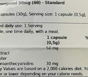 NATROL Pycnogenol 50 Mg, 0.02 Pounds