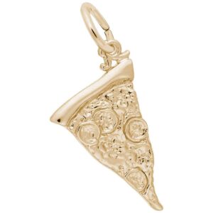 rembrandt charms pizza slice charm, gold plated silver