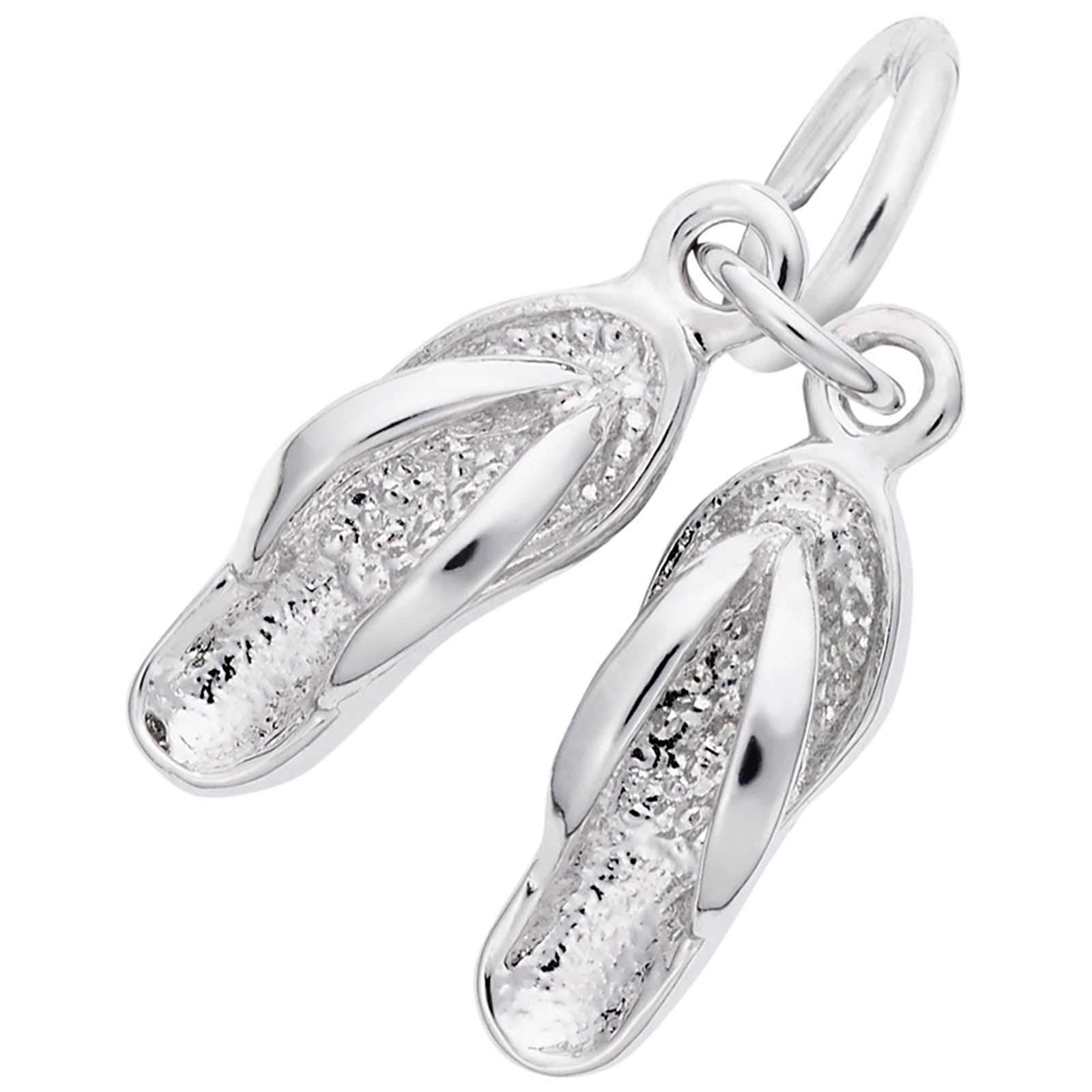 Rembrandt Charms Flip Flops Charm, Sterling Silver