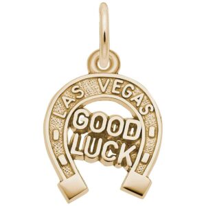 rembrandt charms las vegas good luck charm, gold plated silver