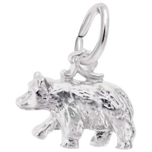 rembrandt charms black bear charm, sterling silver