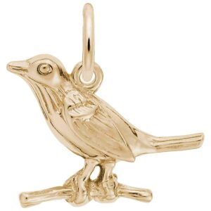 rembrandt charms robin charm, gold plated silver