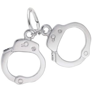 rembrandt charms handcuffs charm, sterling silver