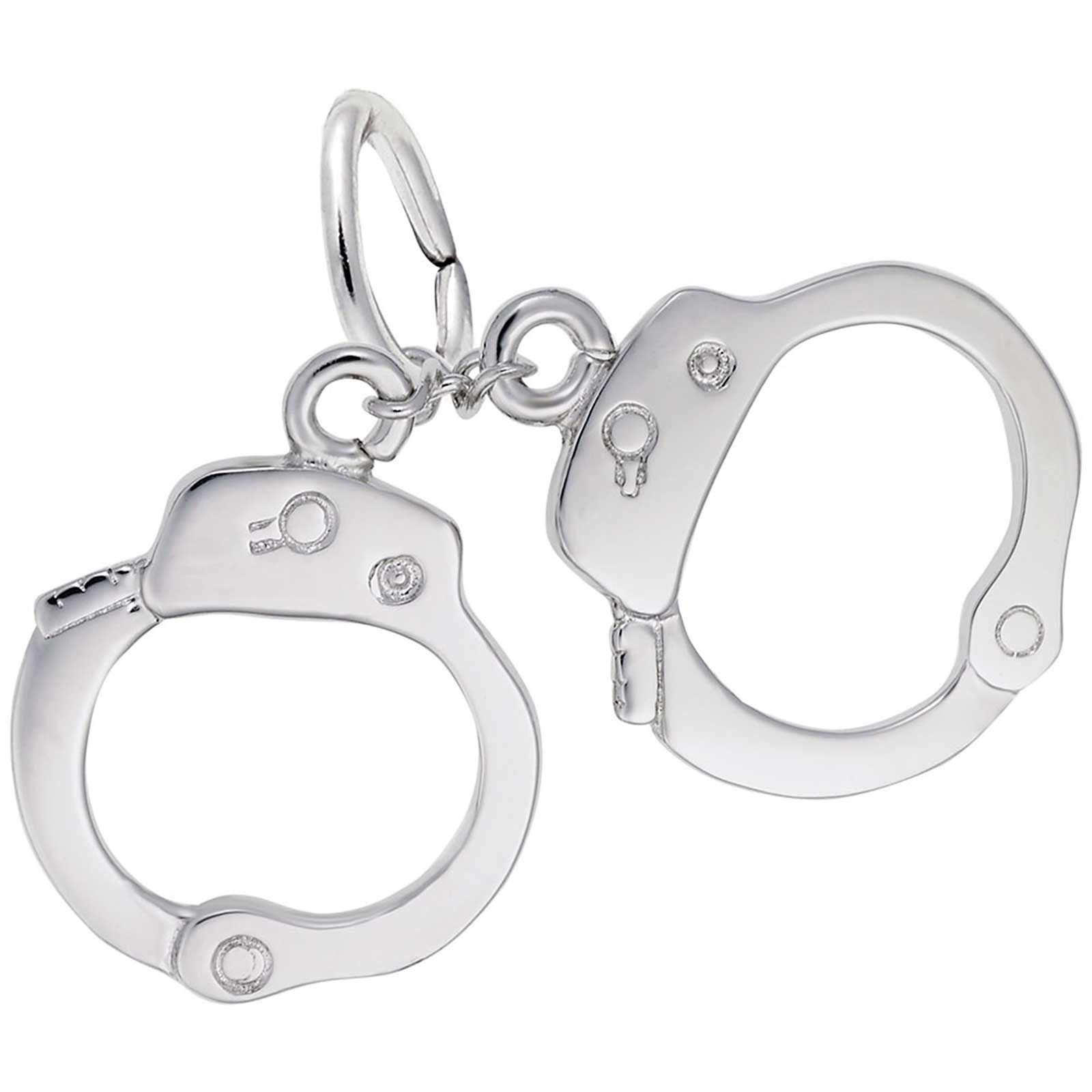 Rembrandt Charms Handcuffs Charm, Sterling Silver