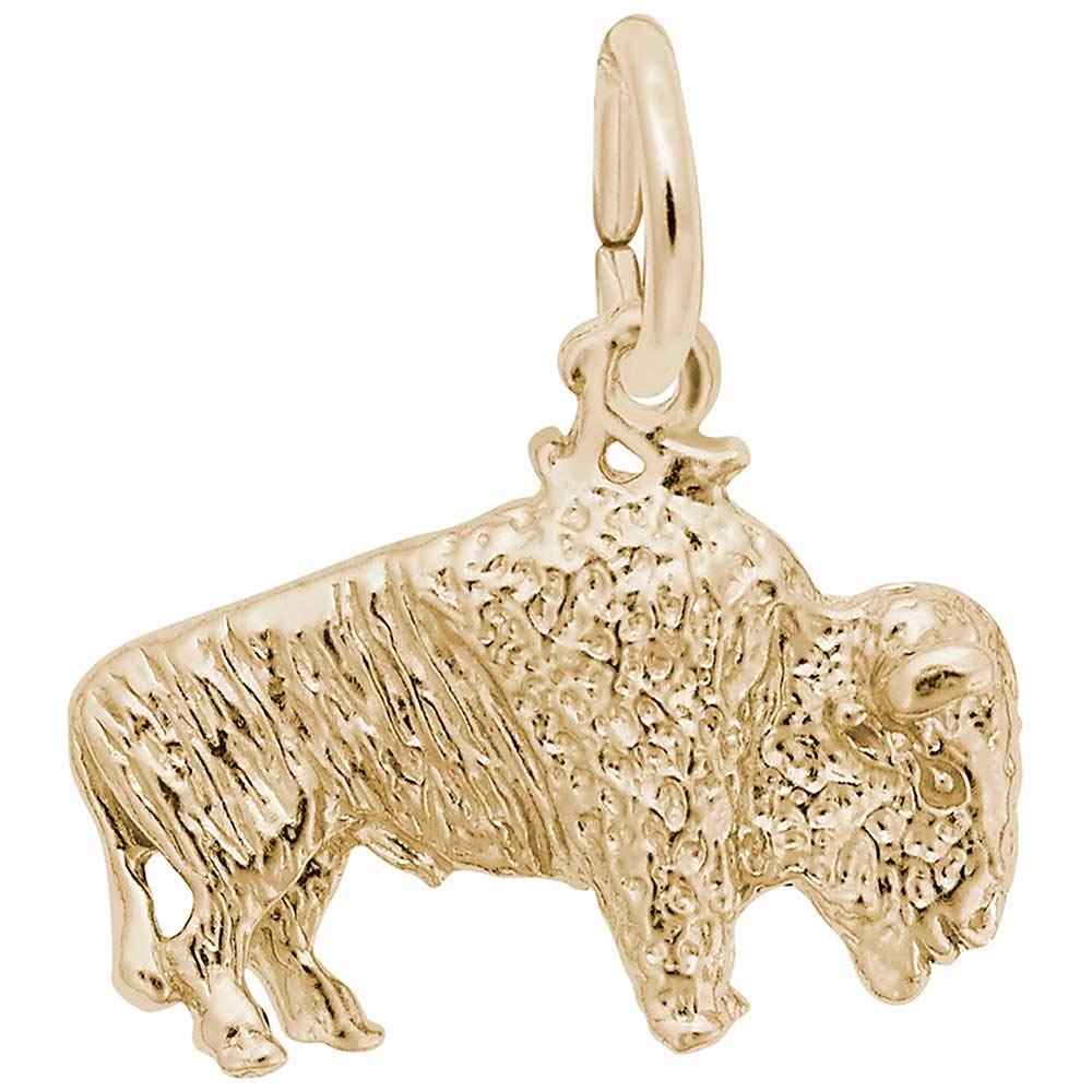 Rembrandt Charms Buffalo Charm, Gold Plated Silver