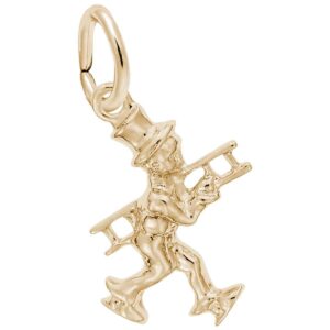 rembrandt charms chimney sweep charm, gold plated silver