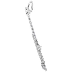 rembrandt charms flute charm, sterling silver