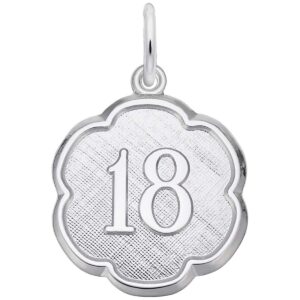 rembrandt charms number 18 charm, sterling silver